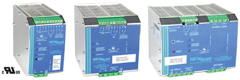 DIN Rail Mount DC UPS and Power Supply | 12VDC | 24VDC | 48VDC | 5 Amps ...